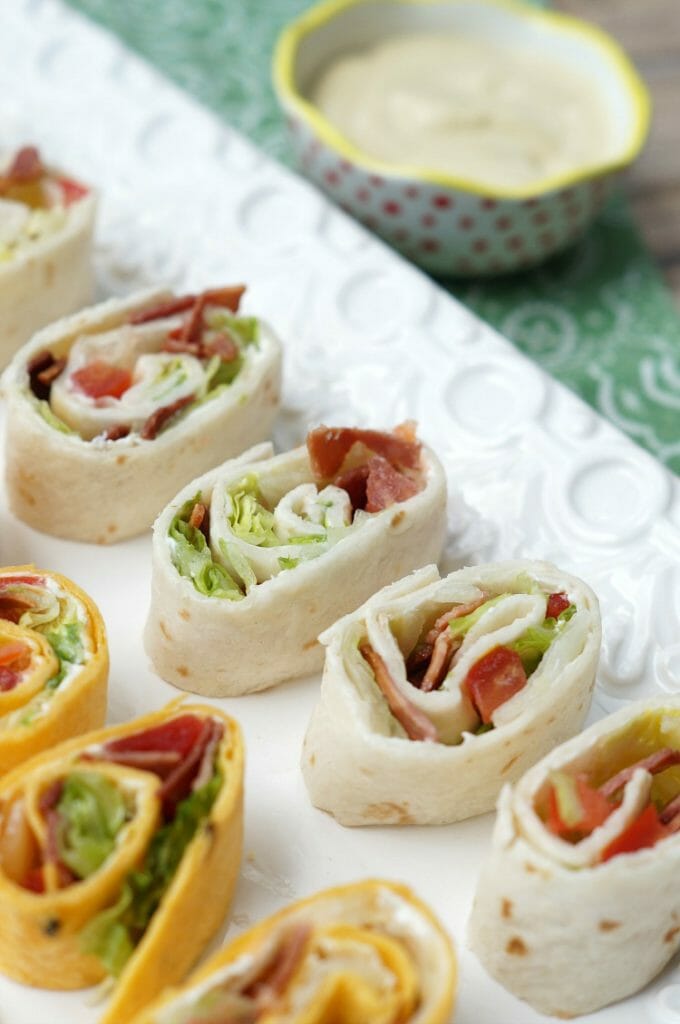 BLT Pinwheels with Avocado Ranch Dressing Party Recipe