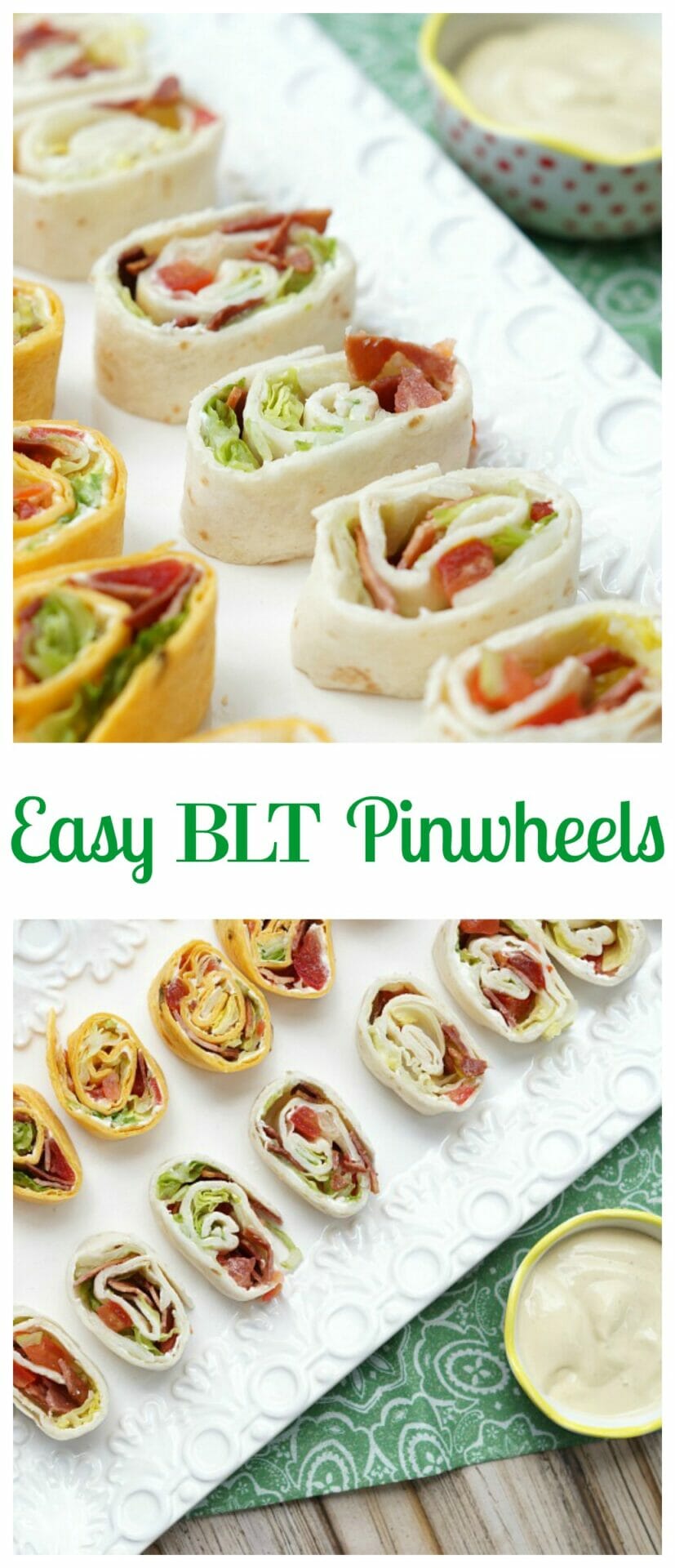 BLT Pinwheels with Avocado Ranch Dressing Party Recipe